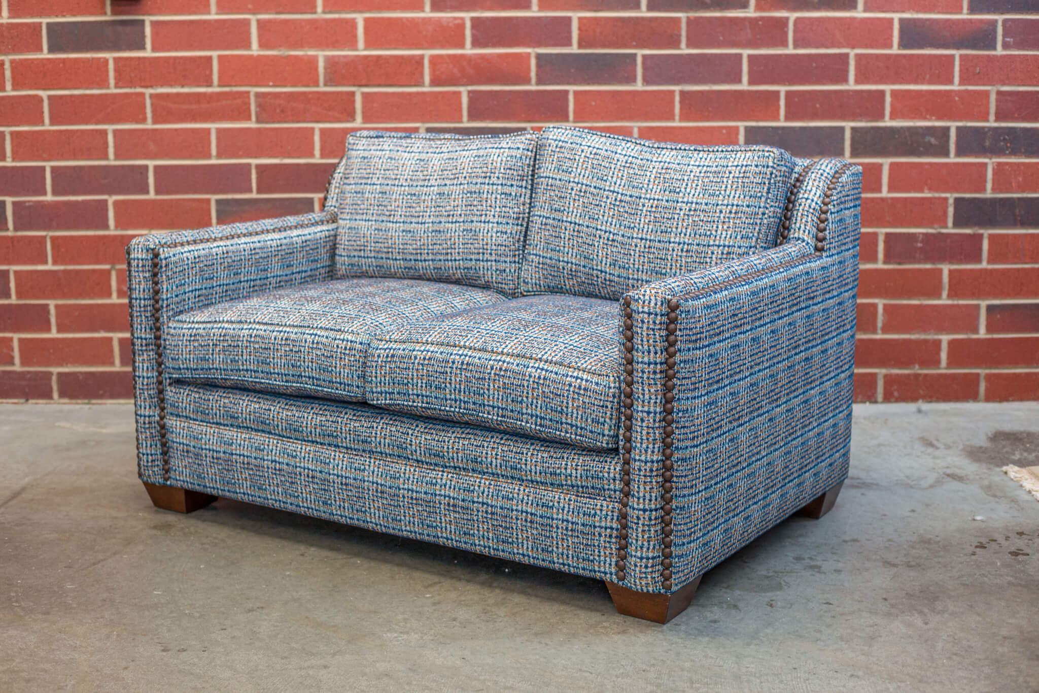 Plaid sofa and loveseat store